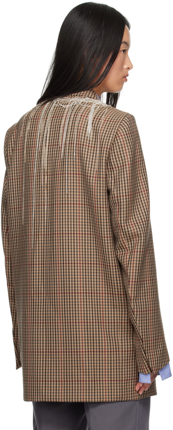 Dries Van Noten Beige Checked Blazer Dries Van Noten