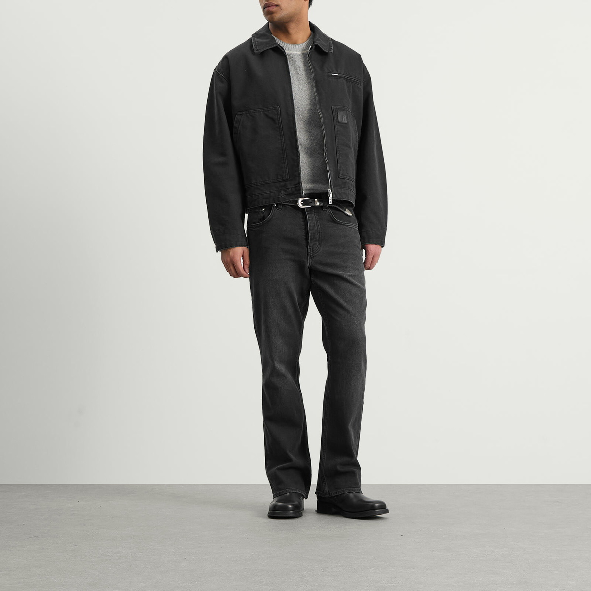 Represent Men's Workwear Jacket in Washed Black Represent