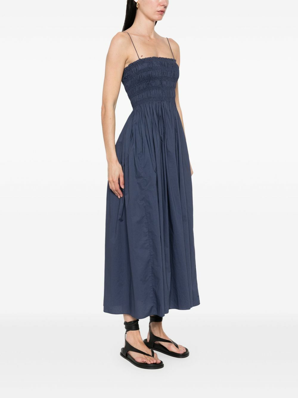 Matteau Shirred-Bodice Midi Dress Matteau