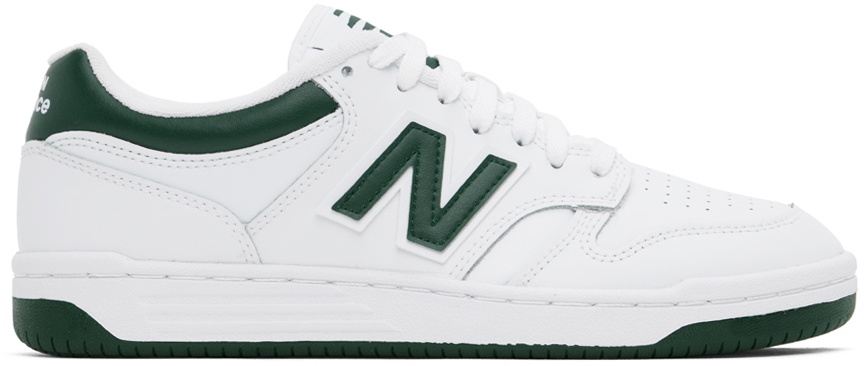 New Balance White & Green 480 Sneakers New Balance