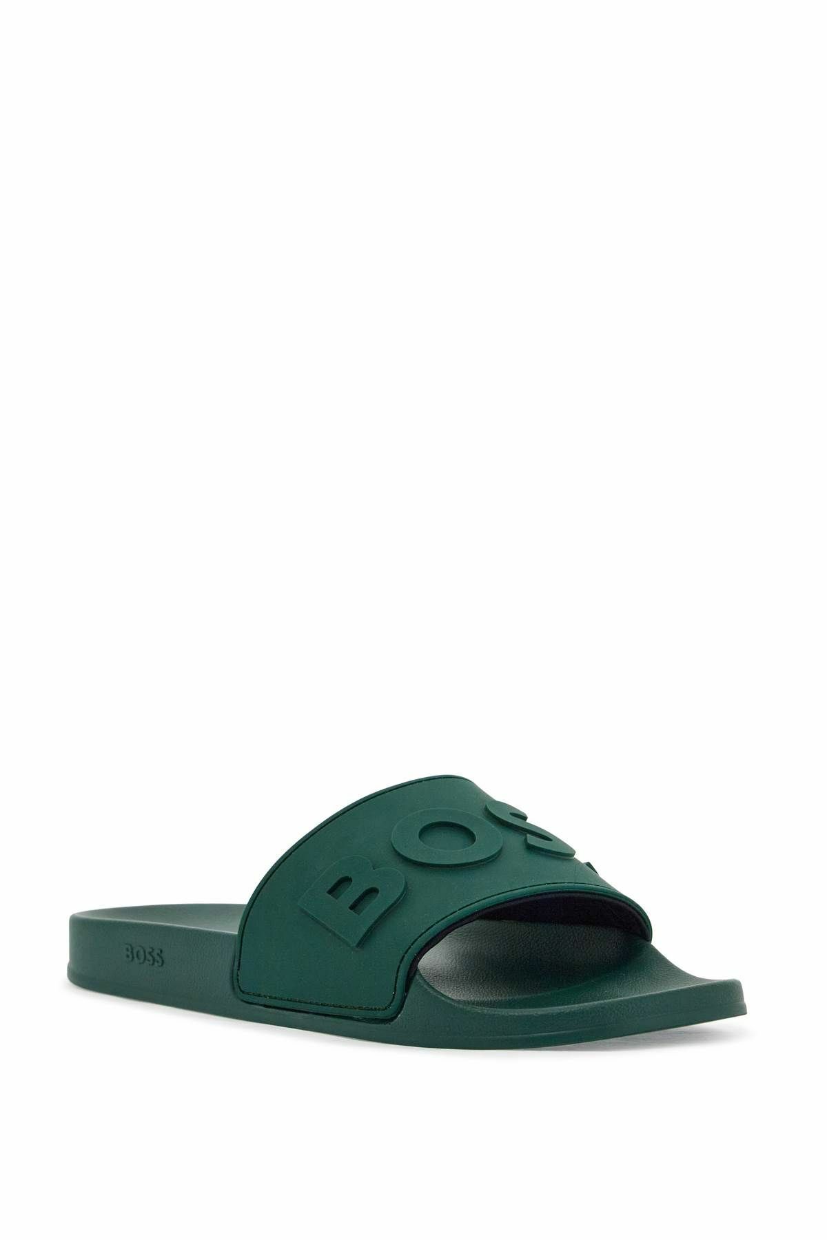 BOSS ergonomic minimalist green slippers with rubber sole Green BOSS