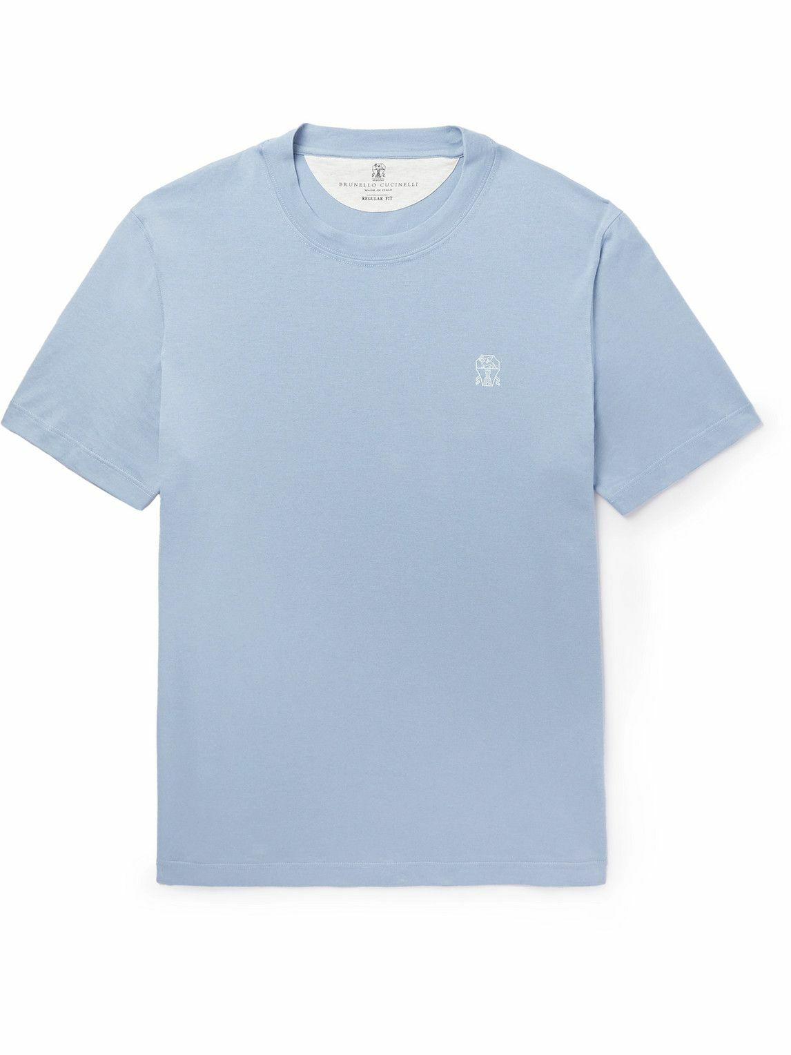 Brunello Cucinelli - Logo-Print Cotton and Linen-Blend Jersey T-Shirt ...