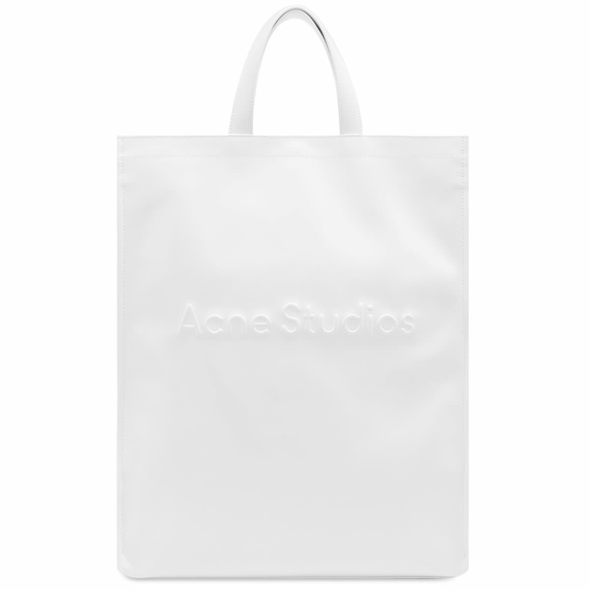 Acne Studios Women's Logo Shopper Tote Bag in White Acne Studios