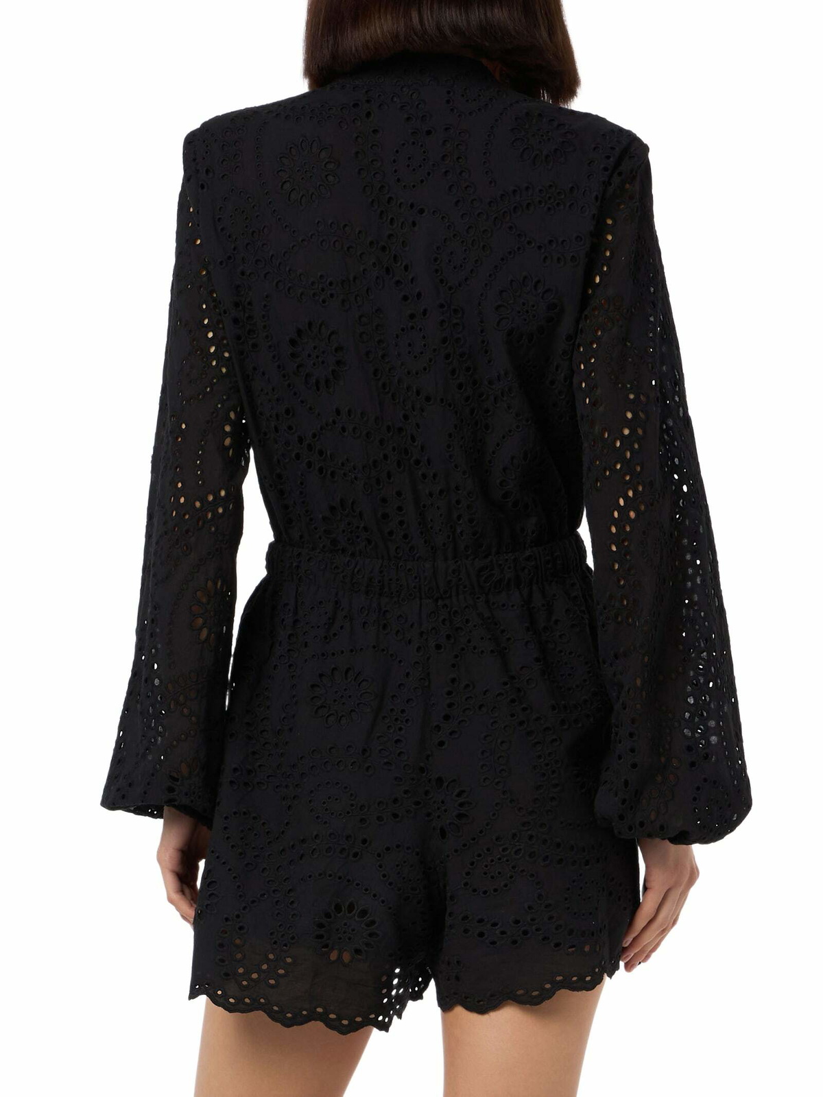 MC2 Saint Barth Woman Black Sangallo Lace Cotton Playsuit Julian MC2 ...