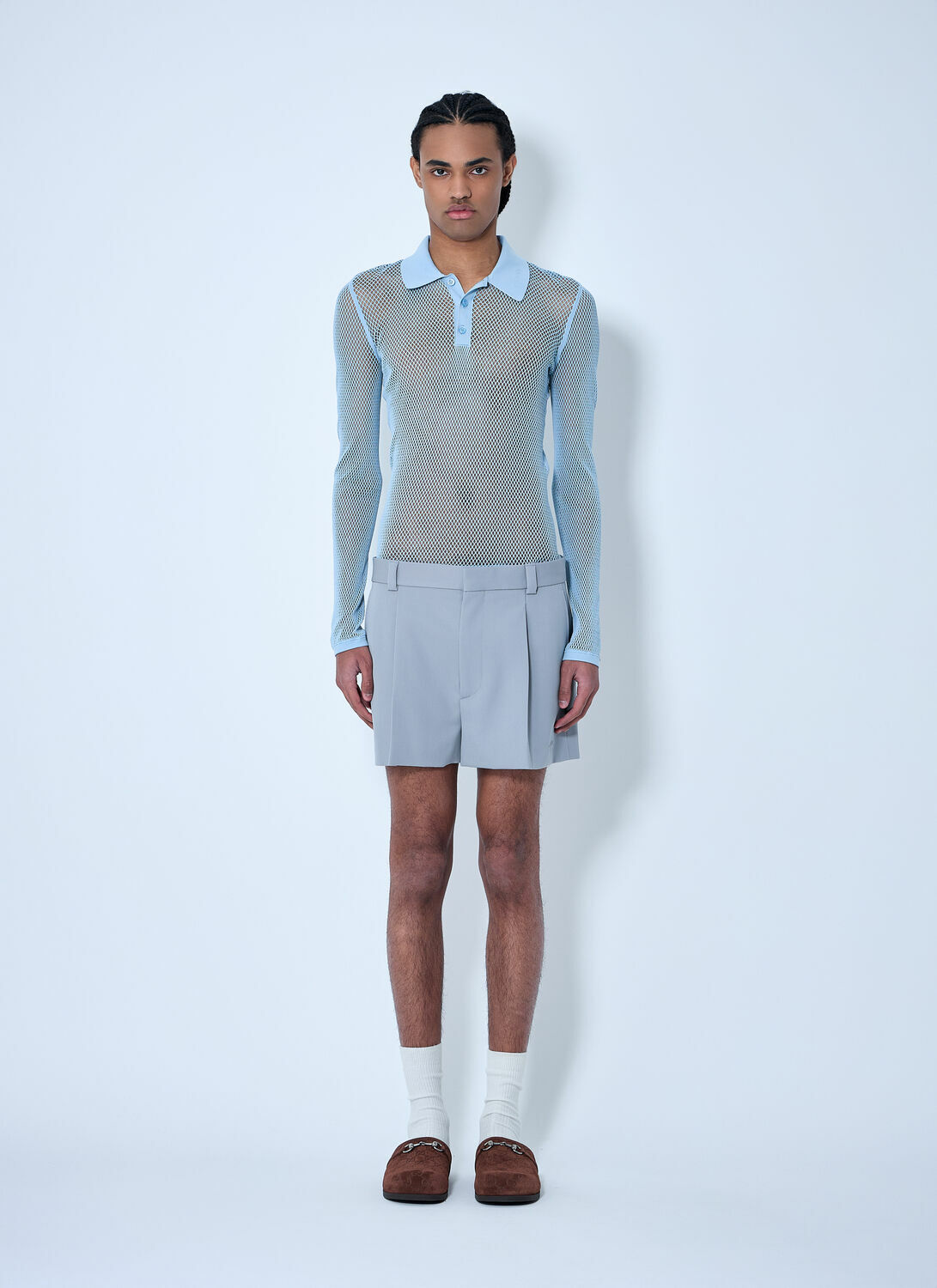 Gucci Embossed Technical Mesh Polo Top Gucci