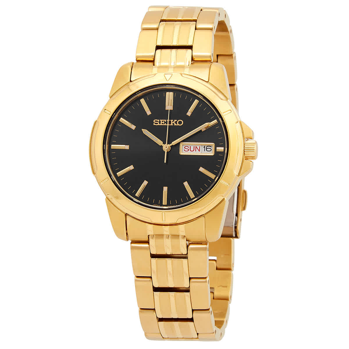 Seiko Essentials Quartz Black Dial Mens Watch SUR358 Seiko