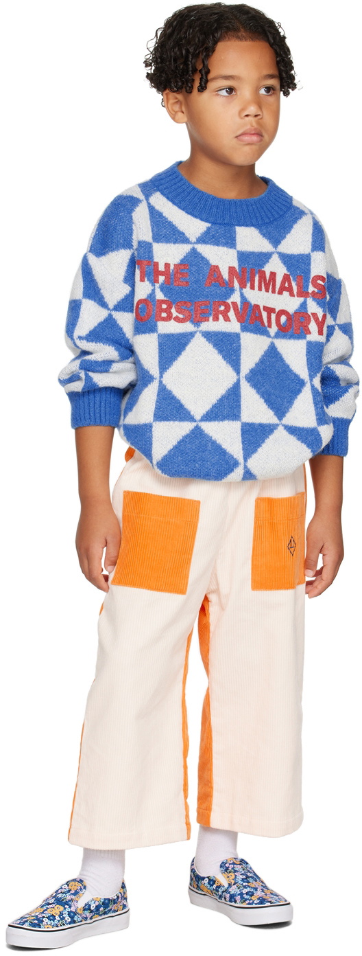 The Animals Observatory Kids Blue & White Arty Bull Sweater The Animals