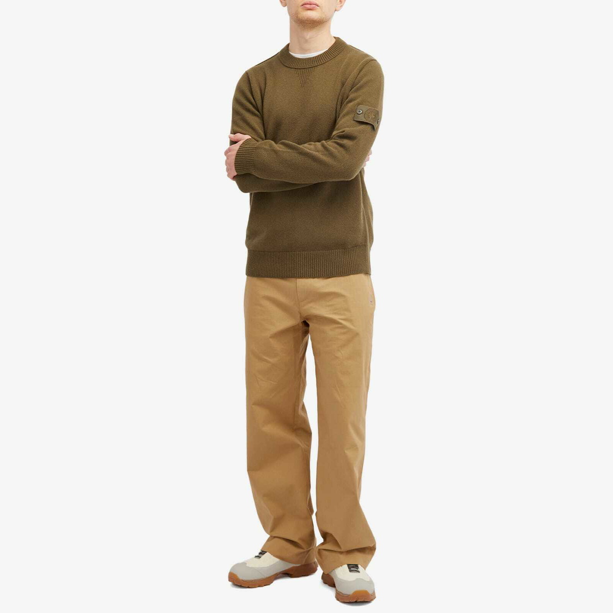 Stone Island Men's Ghost Crew Neck Jumper in Military Green Stone Island