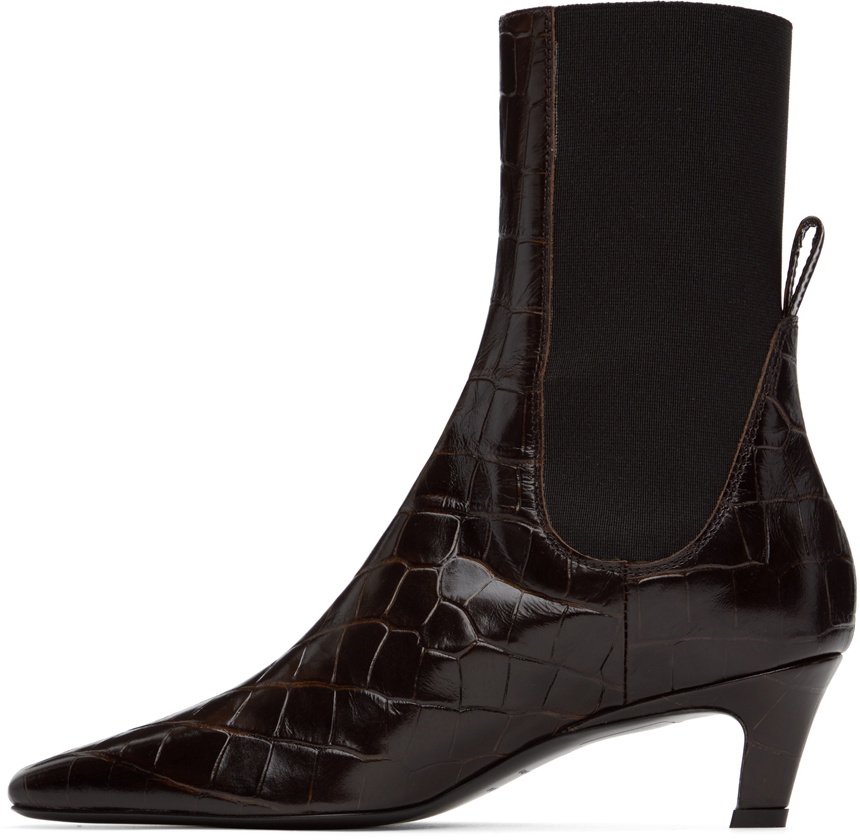 Totême Brown Croco Boots Toteme