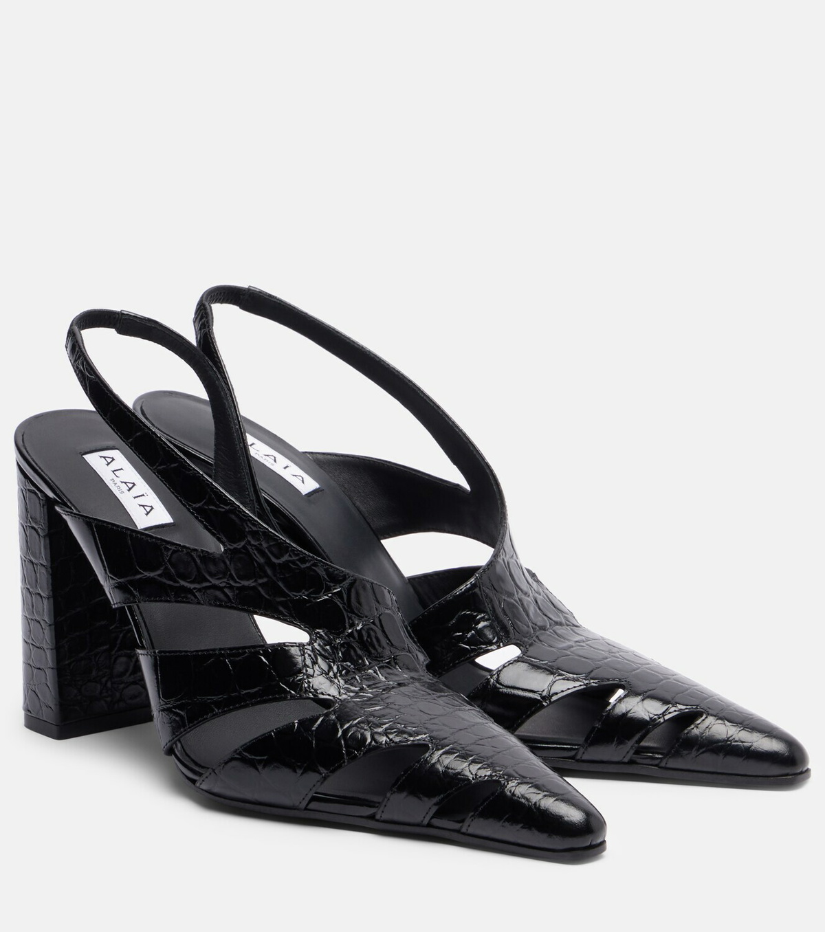 Alaïa Cut Out 90 leather slingback pumps ALAÏA
