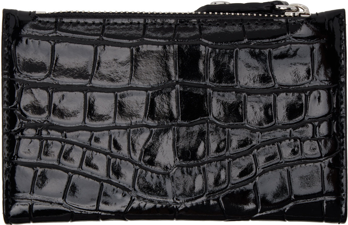Vivienne Westwood Black Crocodile Slim Flap Card Holder Vivienne Westwood