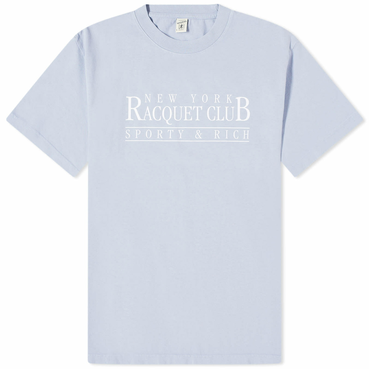 Sporty & Rich NY Racquet Club T-Shirt in Washed Periwinkle Sporty & Rich