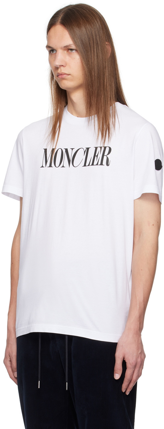 Moncler White Logo-Printed T-Shirt Moncler