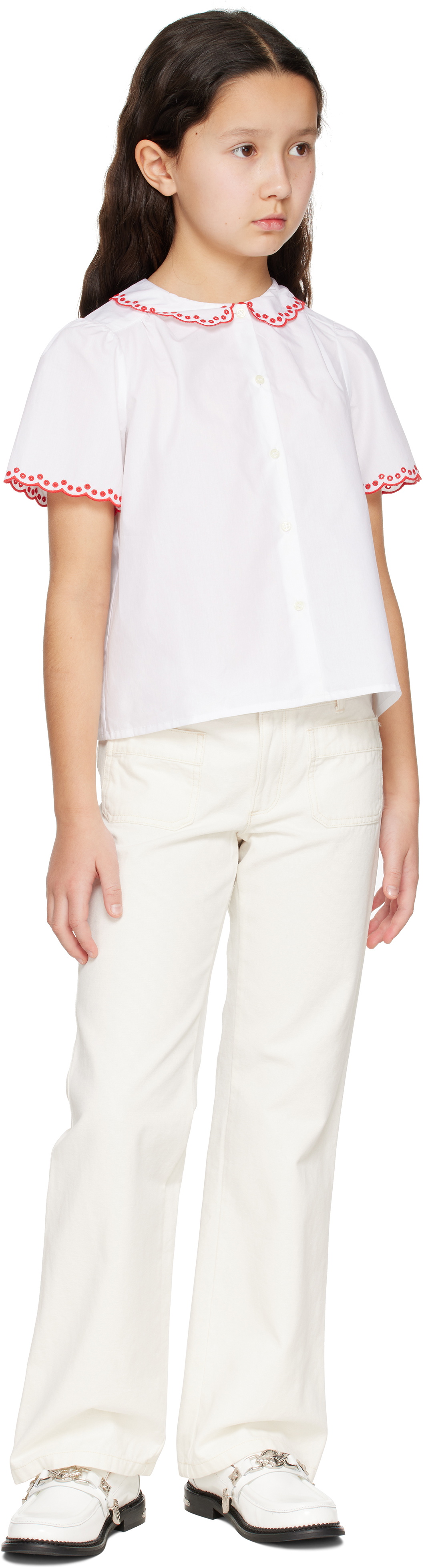 Bonpoint Kids White Junon Jeans Bonpoint