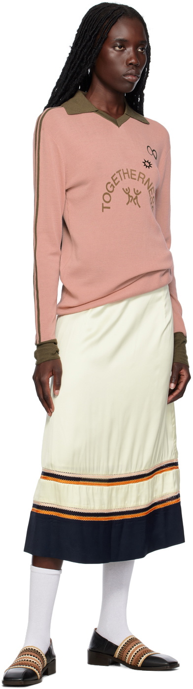 Wales Bonner Pink 'Togetherness' Long Sleeve T-Shirt Wales Bonner