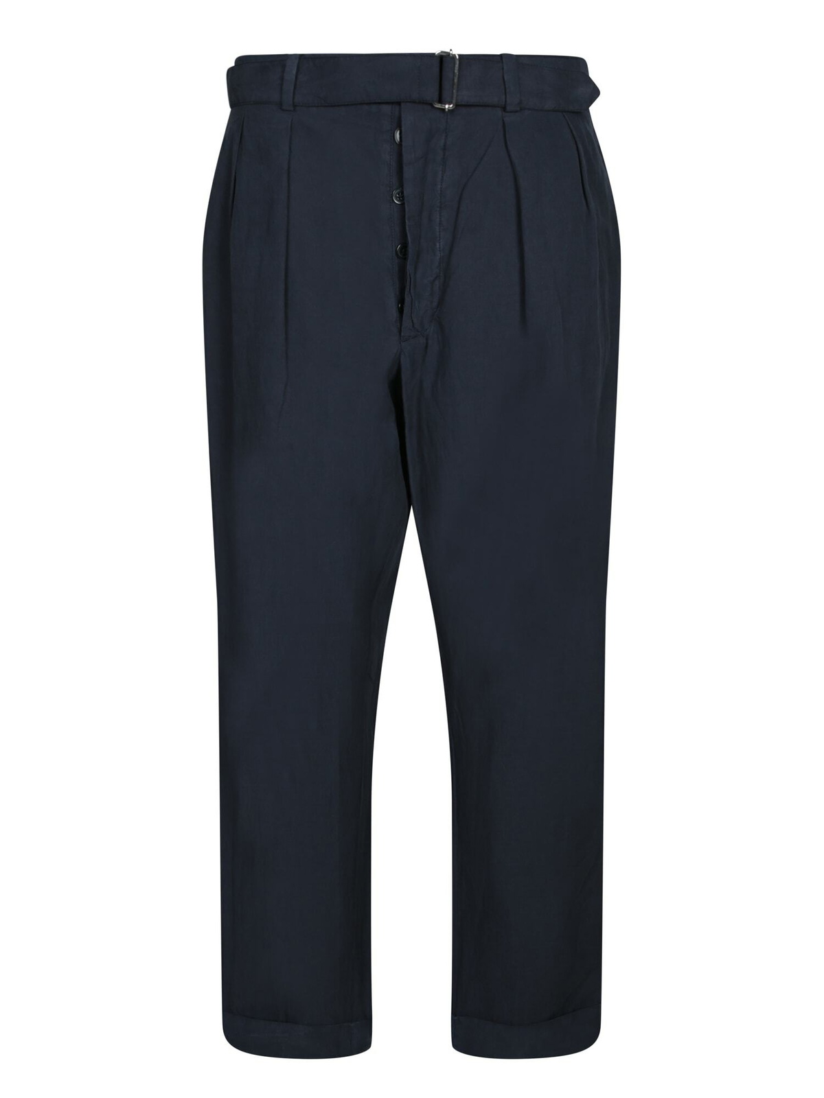 Officine Générale Pierre Cotton-linen Pants In Blue Officine Generale