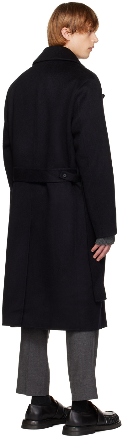 Solid Homme Navy Minimal Coat Solid Homme