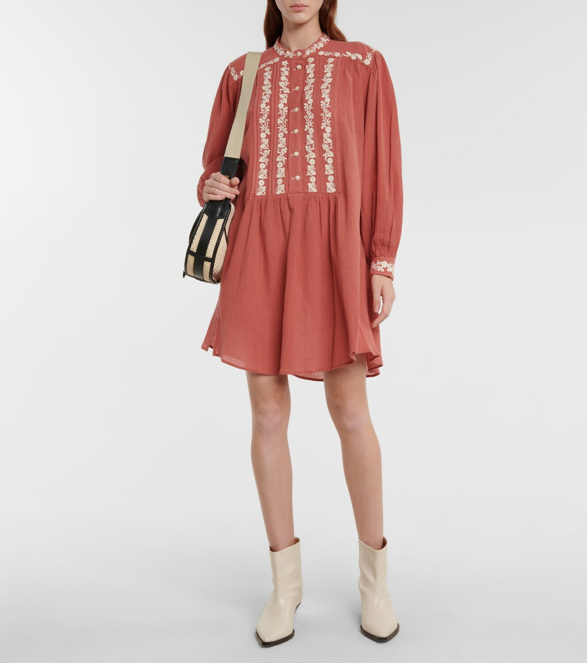 Marant Etoile Gena embroidered cotton minidress Isabel Marant Etoile