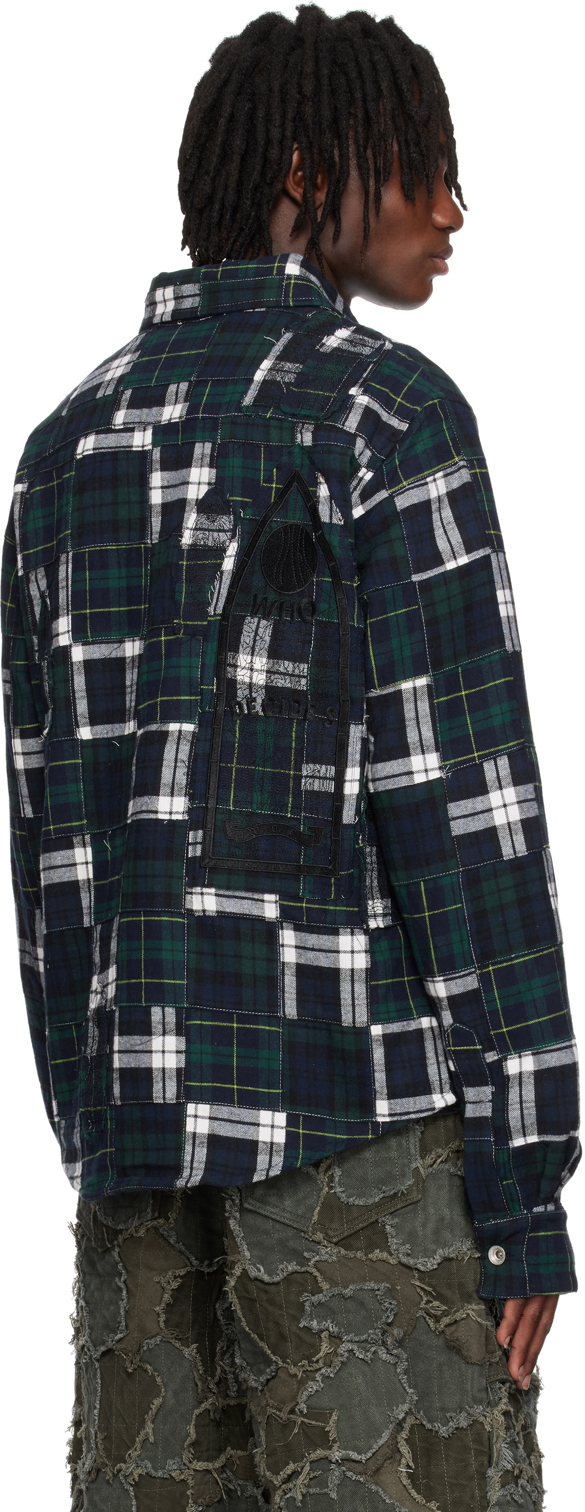Who Decides War Navy Patched Arch Flannel Shirt WHO DECIDES WAR by Ev ...