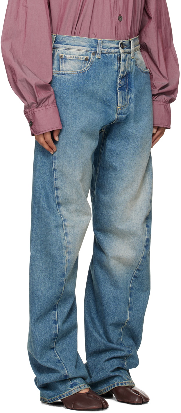 Maison Margiela Blue Diagonal Seam Jeans Maison Margiela