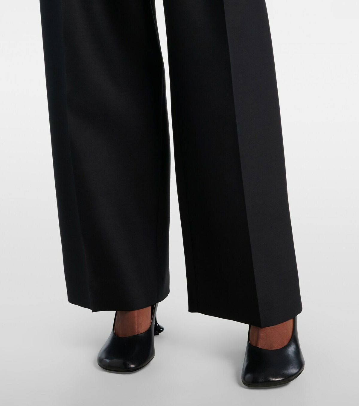 Loewe Gathered wool and silk wide-leg pants Loewe