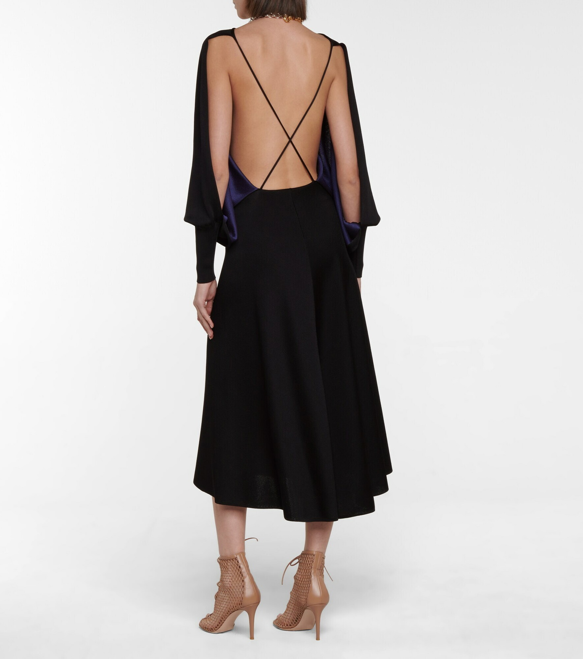 Victoria Beckham - Open-back stretch-knit midi dress Victoria Beckham