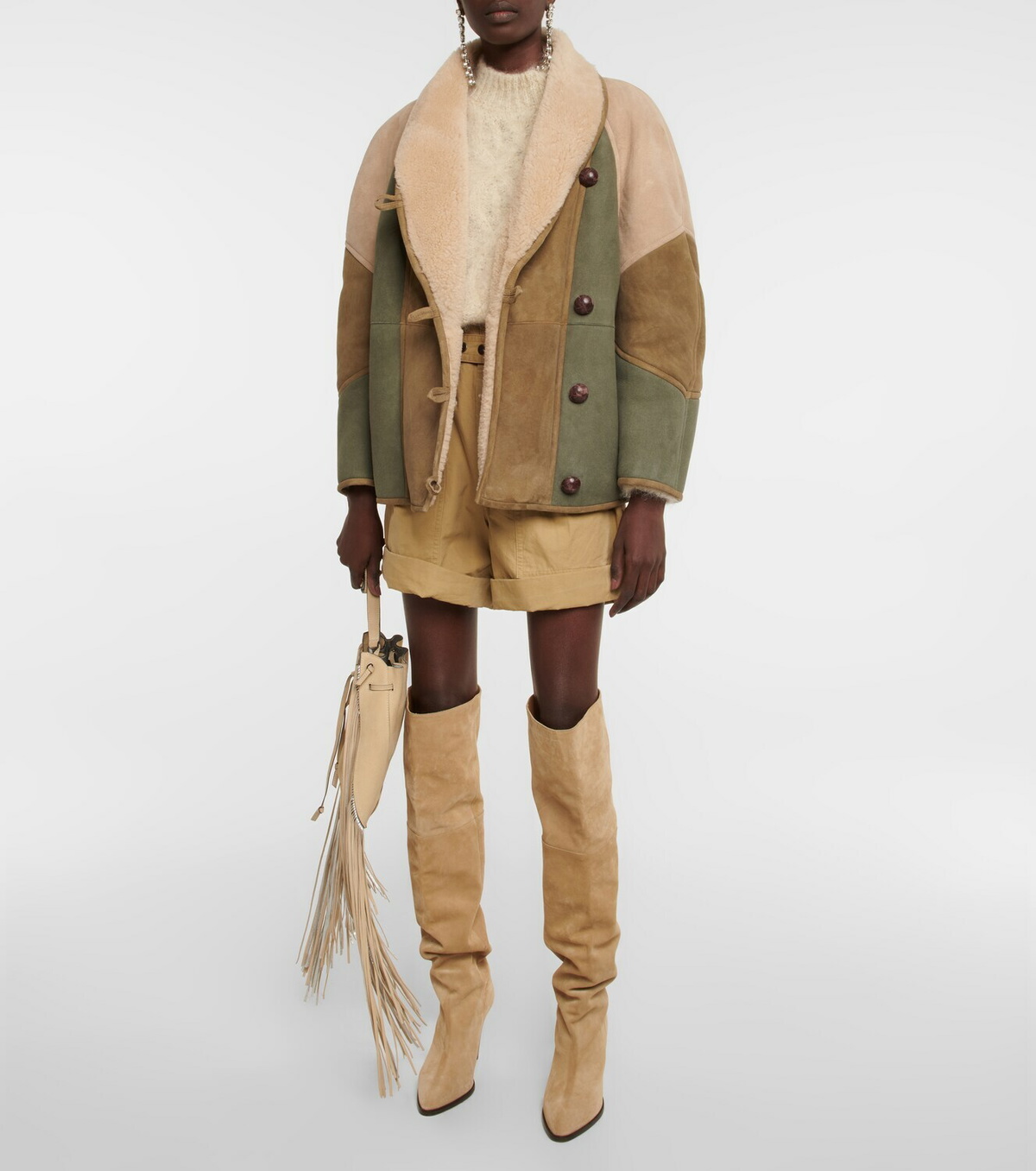 Marant Etoile Abeni shearling-lined suede jacket Isabel Marant Etoile