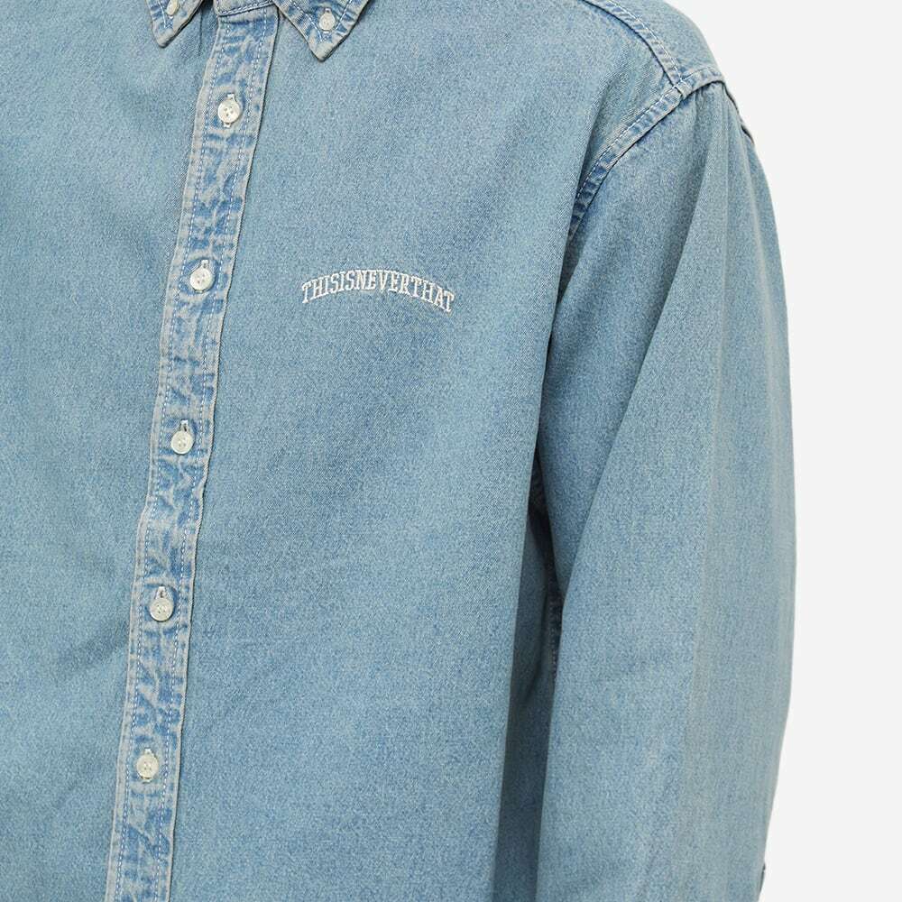 thisisneverthat Men's Washed Denim Shirt in Light Blue thisisneverthat