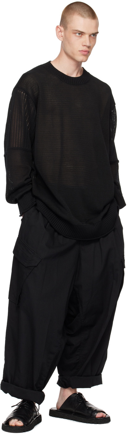 Yohji Yamamoto Black Two-Pattern Sweater Yohji Yamamoto