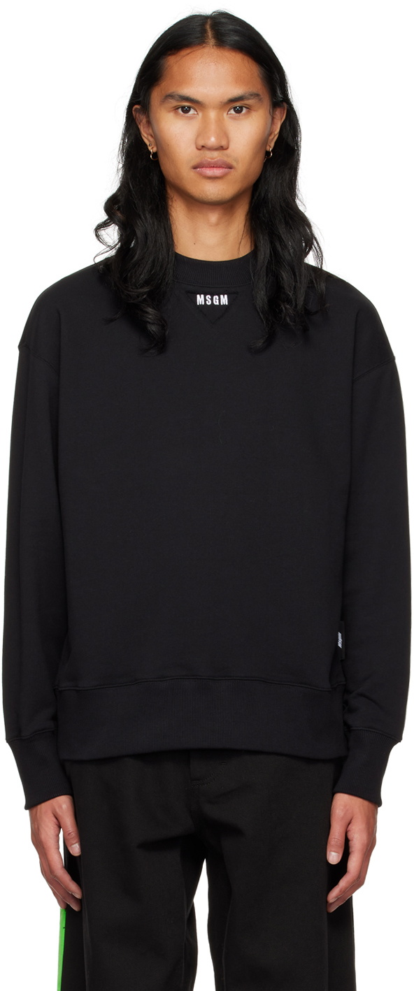 MSGM Black Embroidered Sweatshirt MSGM