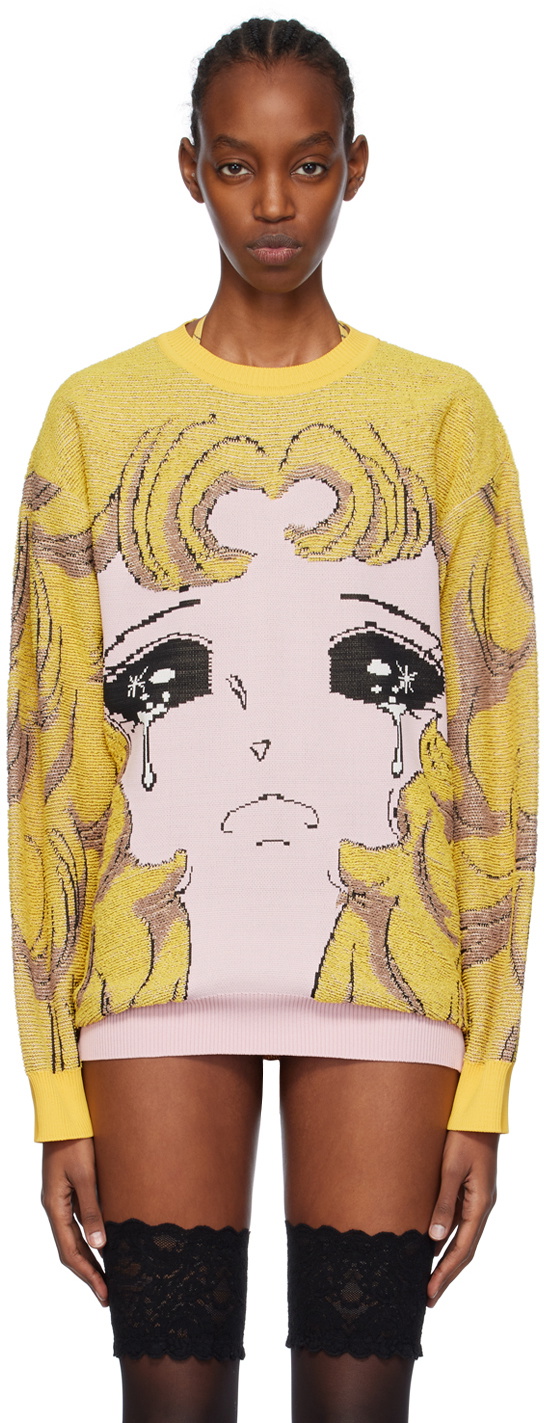 Pushbutton Yellow Crying Girl Sweater Pushbutton