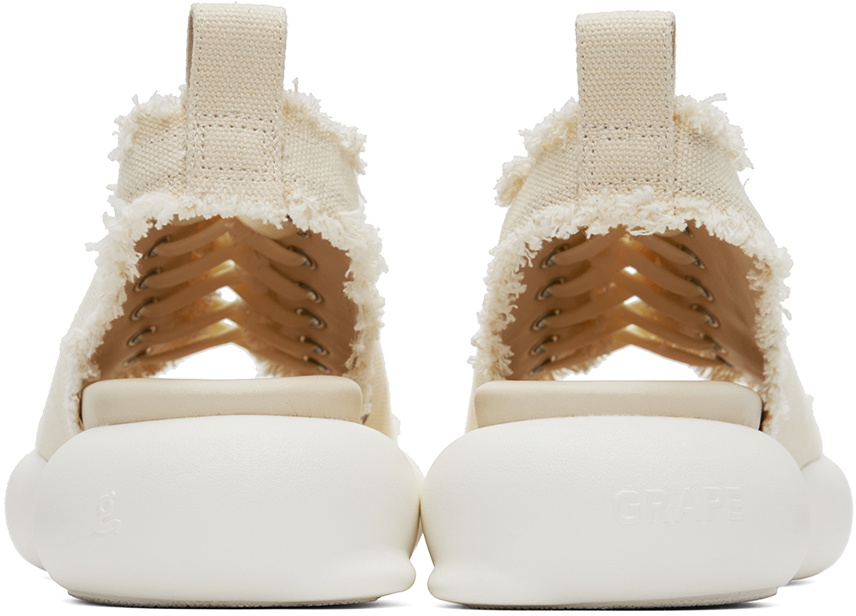 Grape White Logo Lace-Up Sandals