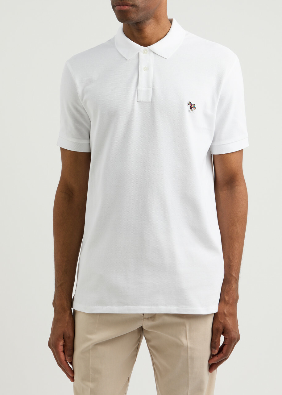 PS Paul Smith Logo Piqué Cotton Polo Shirt White PS by Paul Smith