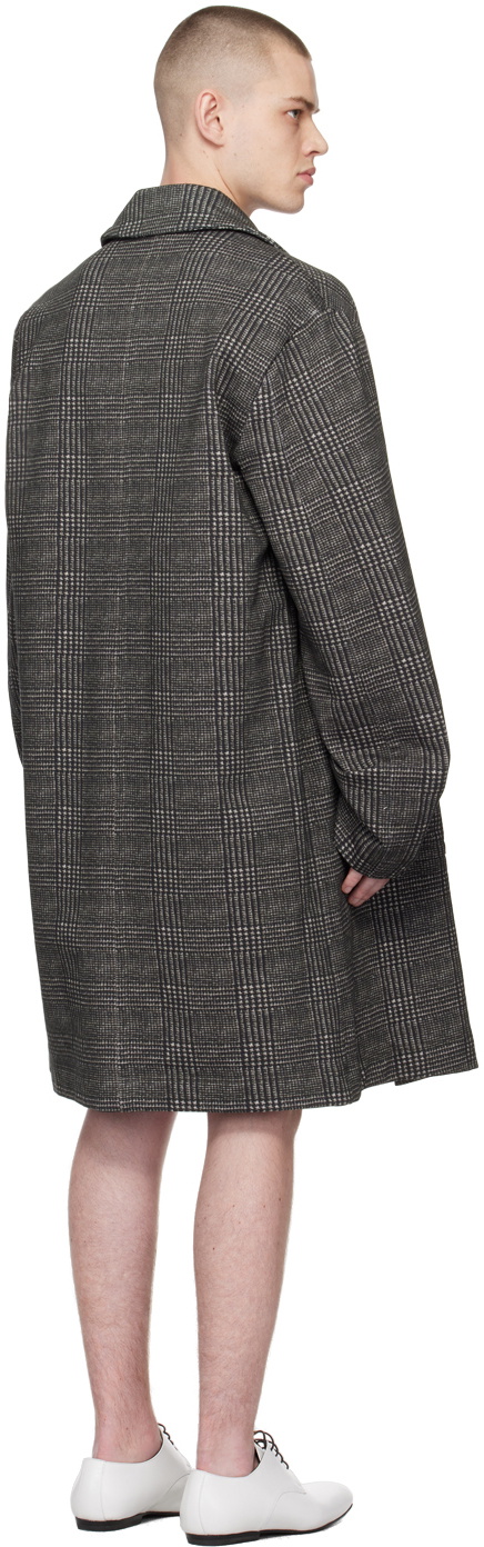 Dries Van Noten Gray Check Coat Dries Van Noten