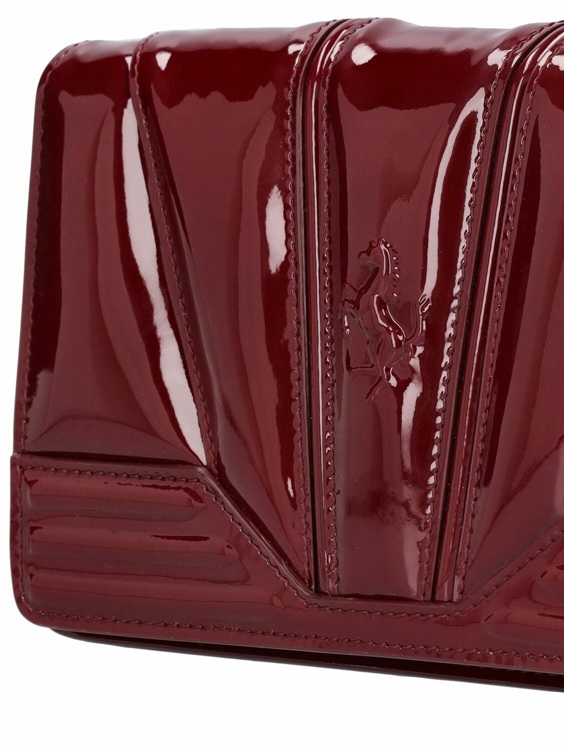 FERRARI - Varnished Leather Chain Wallet Ferrari
