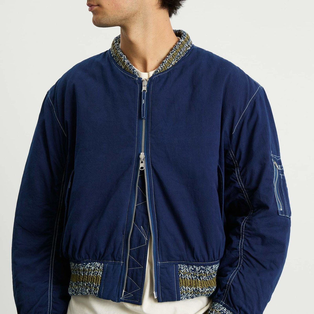 Story mfg. Men's Story mfg Seed Printed Wonky-Wear Bomber Jacket in ...