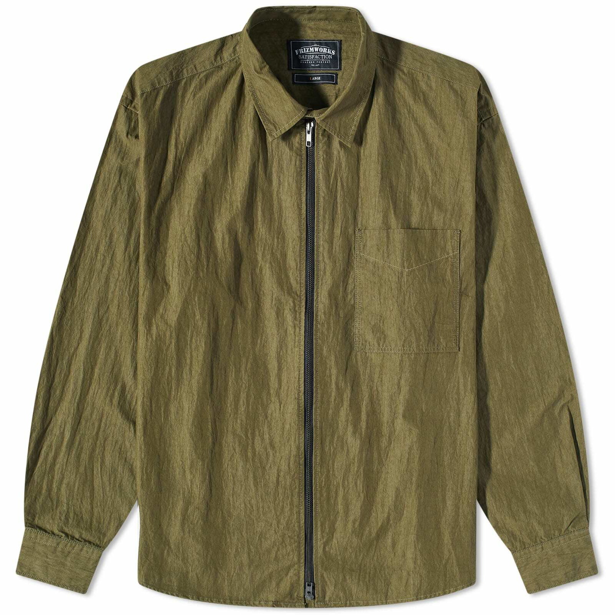 FrizmWORKS Men's Full Zip Shirt in Olive FrizmWORKS
