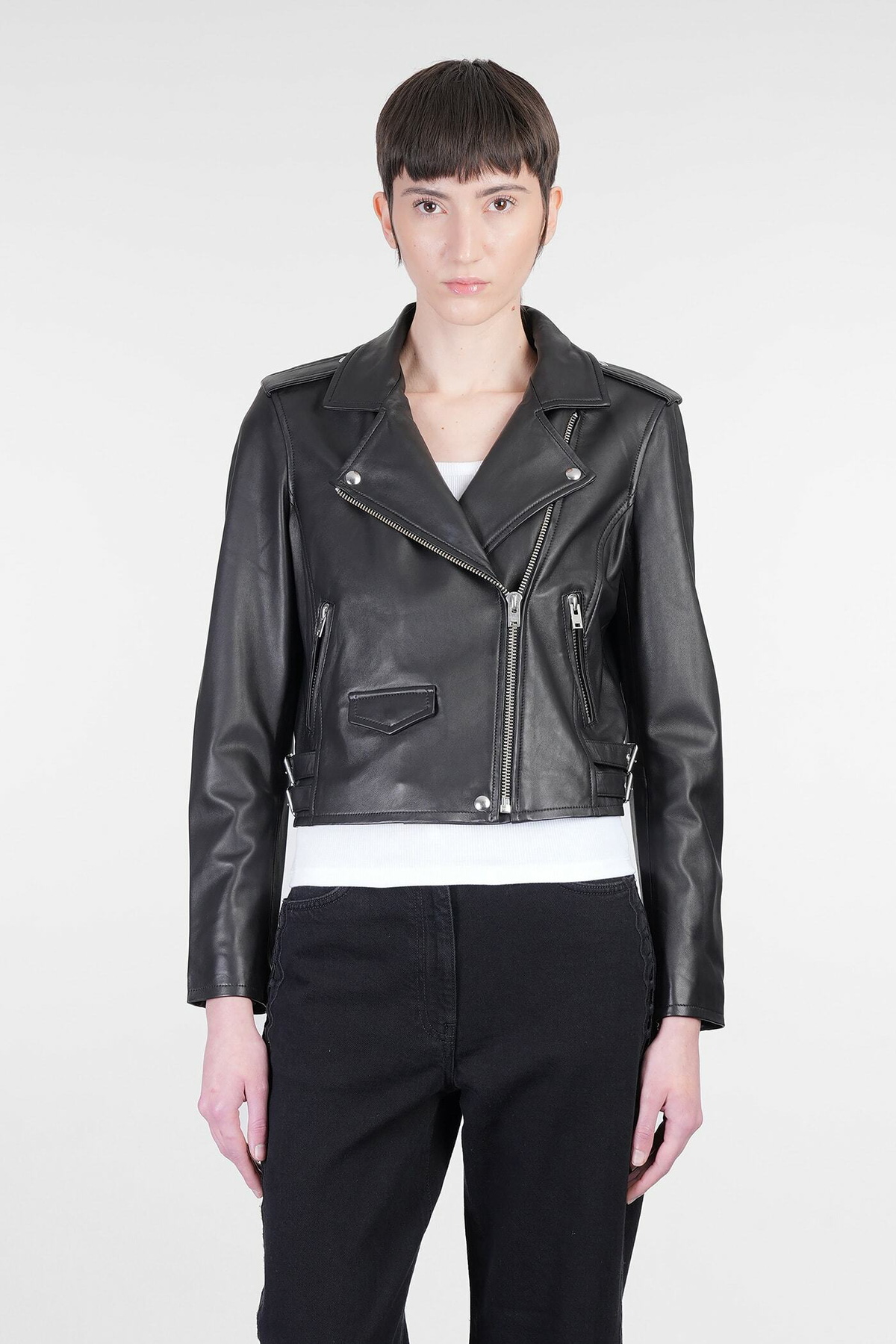 IRO Ashville Biker Jacket In Black Rayon Iro