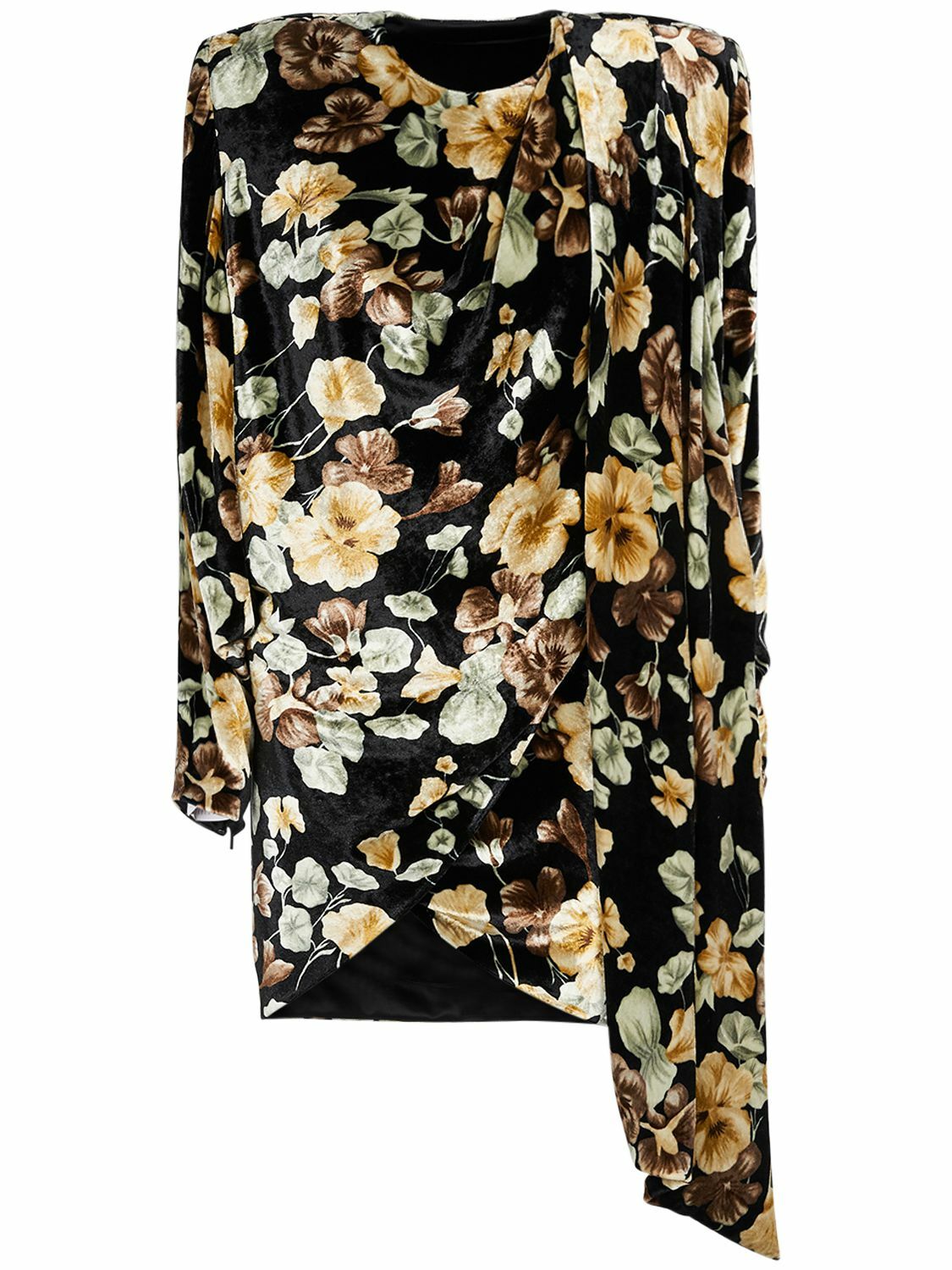 Saint Laurent Asymmetric Viscose And Silk Dress Saint Laurent