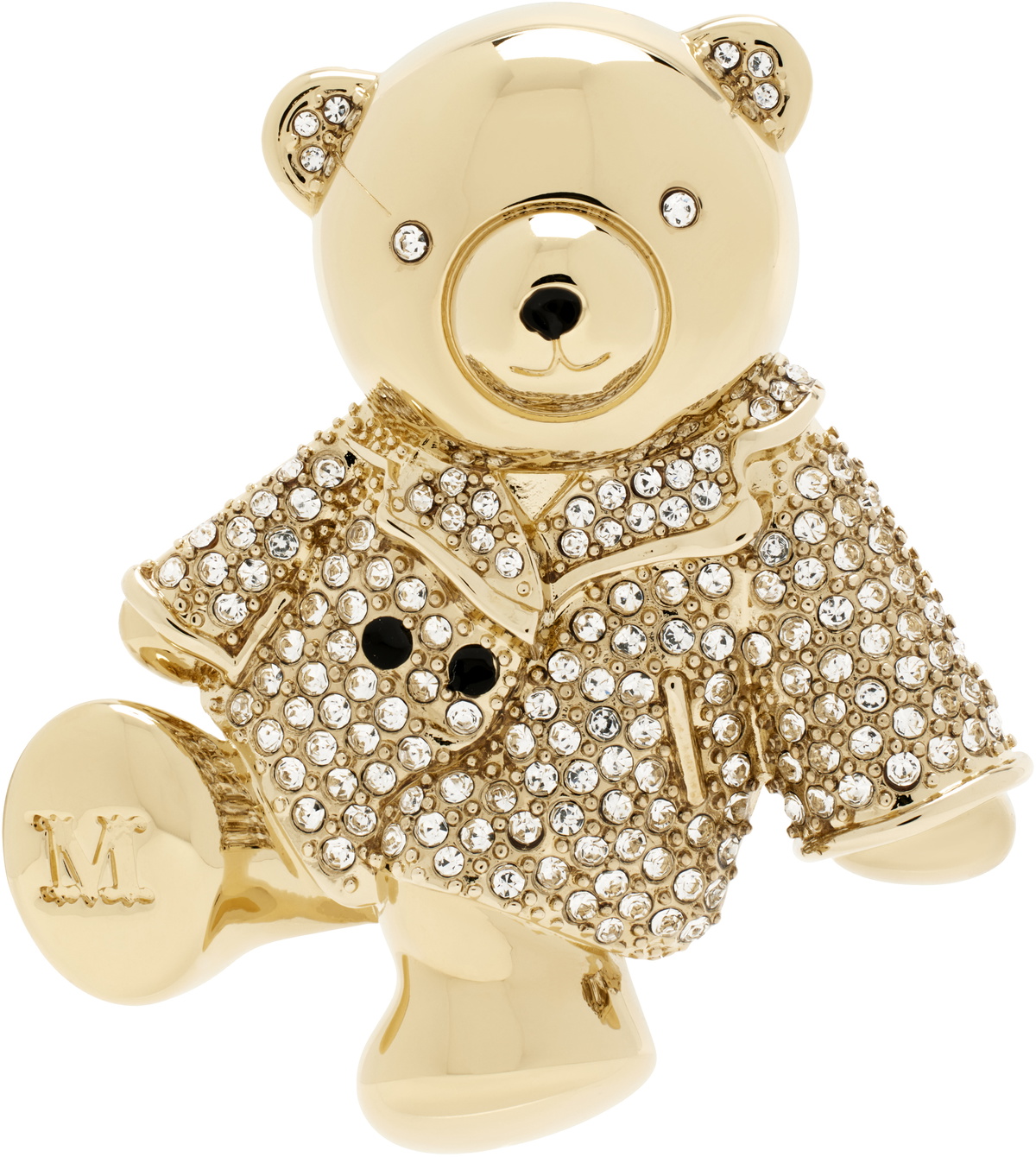 Max Mara Gold Shiny Bear Brooch Max Mara