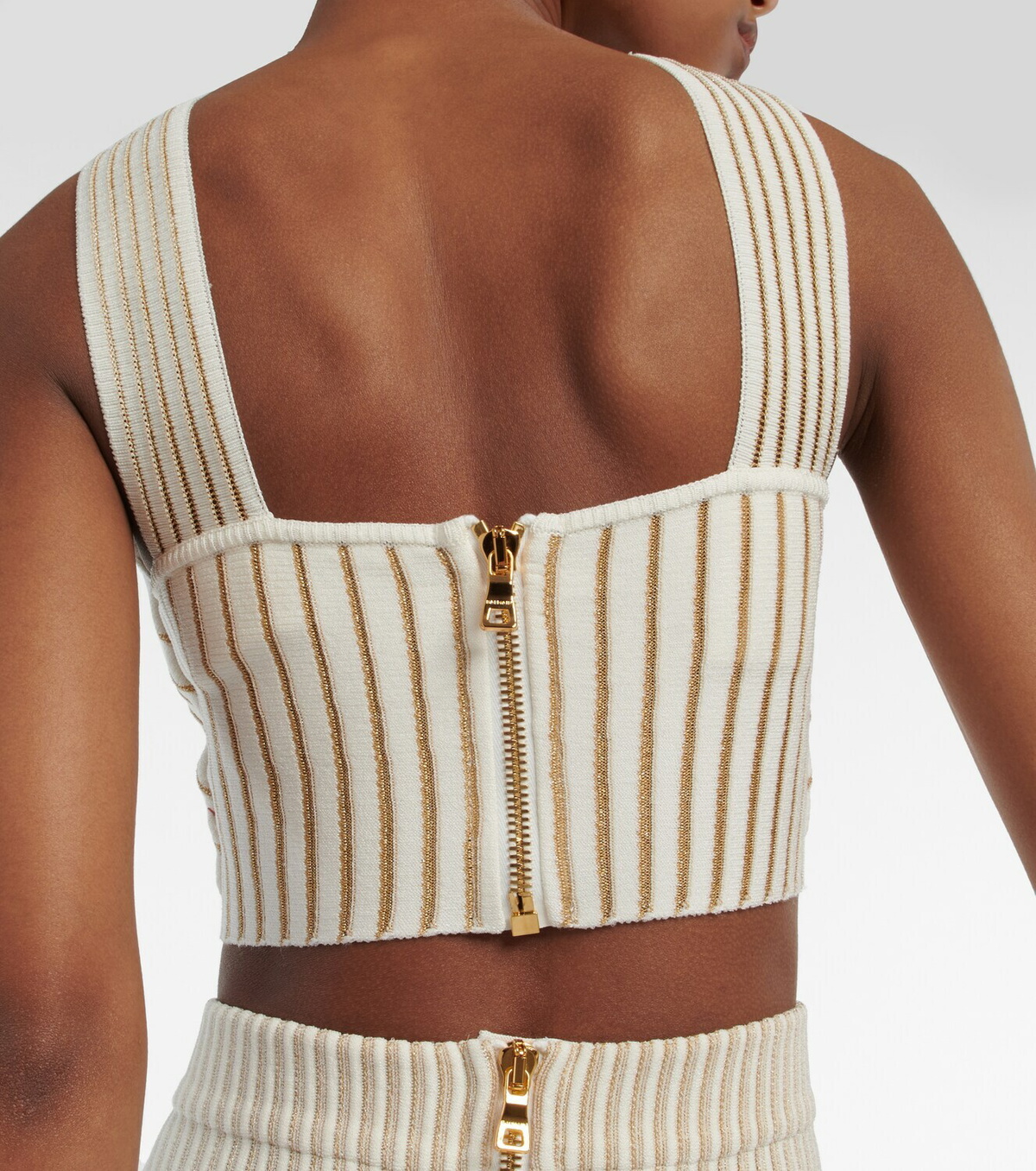 Balmain - Ribbed-knit crop top Balmain