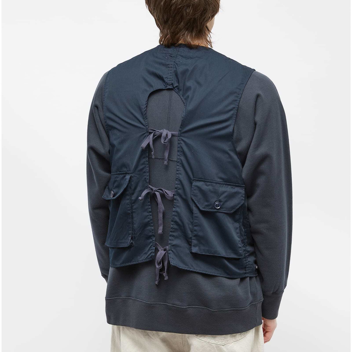 Engineered Garments Men's C-1 Vest in Dark Navy Feather Twill ...