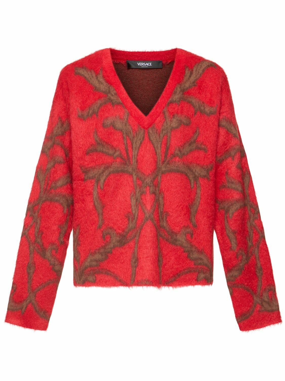 VERSACE Barocco Wool Blend Knit Sweater Versace