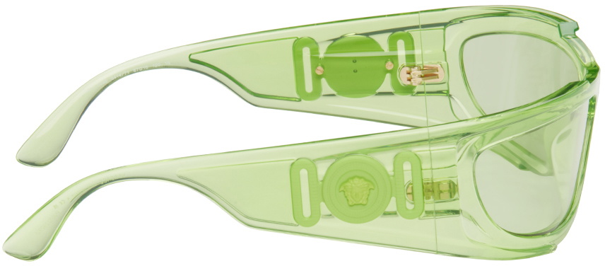 Versace Green Wraparound Sunglasses Versace