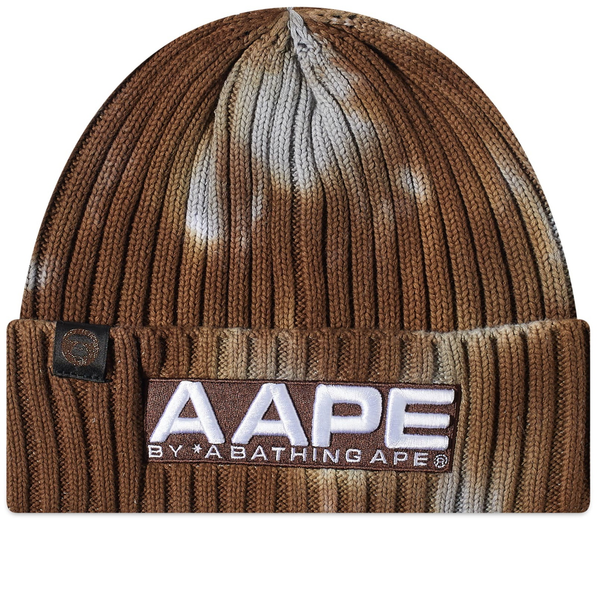 Men's AAPE Bleached Dyed Beanie in Brown AAPE by A Bathing Ape