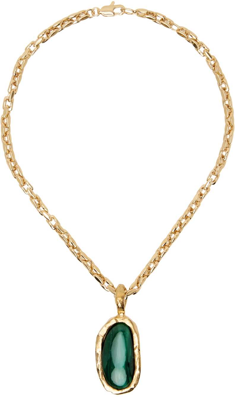 Alighieri Gold 'The Sliver Of The Mountain Malachite' Necklace Alighieri