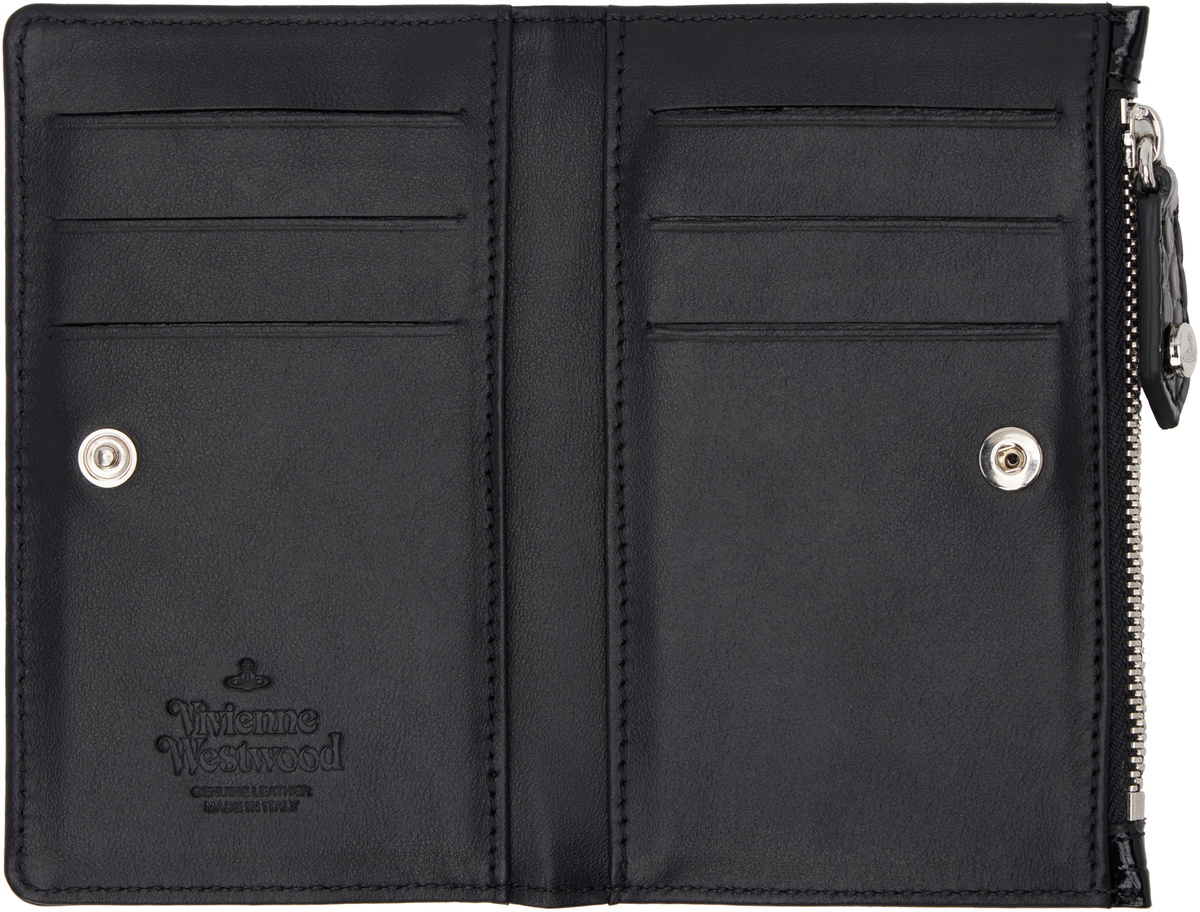 Vivienne Westwood Black Crocodile Slim Flap Card Holder Vivienne Westwood