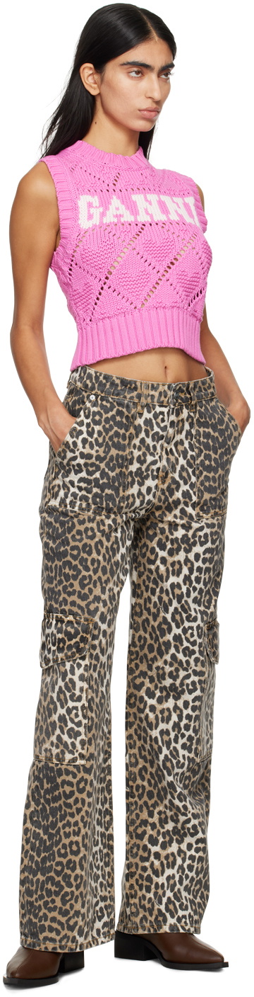 GANNI Pink Jacquard Vest GANNI