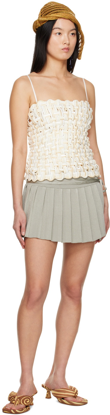 Isa Boulder Beige & Off-White Weaver Tank Top Isa Boulder