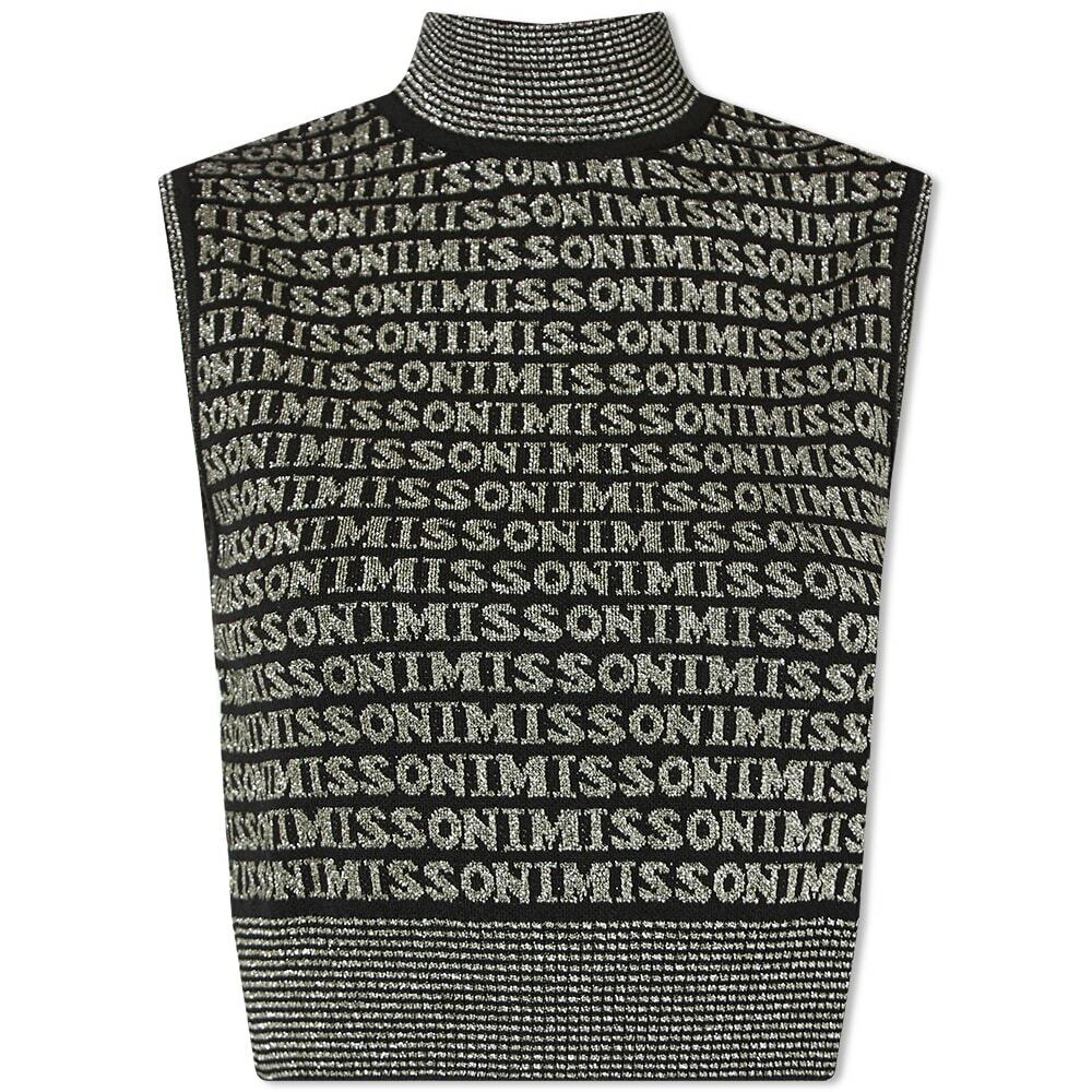 Missoni Women's High Neck Cropped Logo Top in Black Missoni